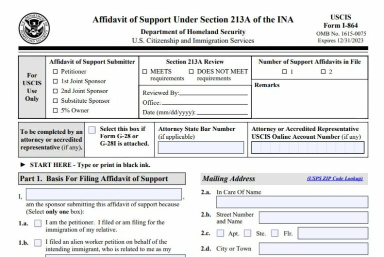 The I-864 Form: Your Complete Guide to Affidavit of Support